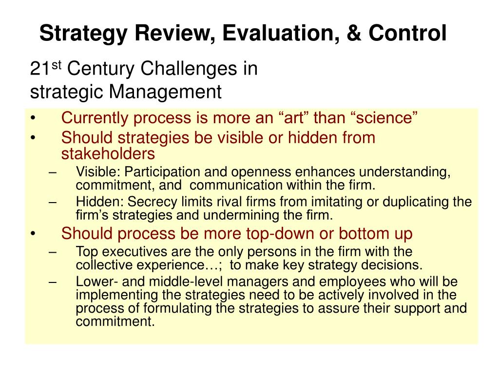 PPT - Evaluation of the strategy PowerPoint Presentation, free download ...