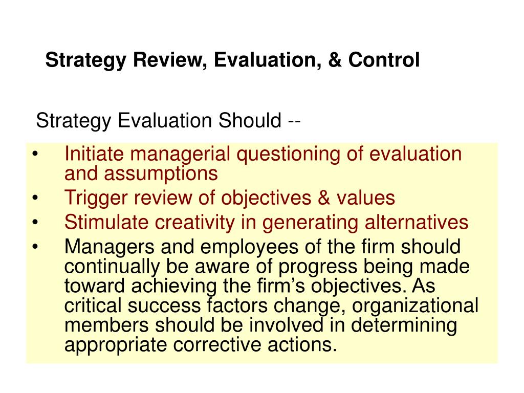 PPT - Evaluation of the strategy PowerPoint Presentation, free download ...