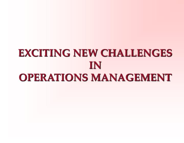 PPT - INTRODUCTION TO OPERATIONS MANAGEMENT PowerPoint Presentation ...