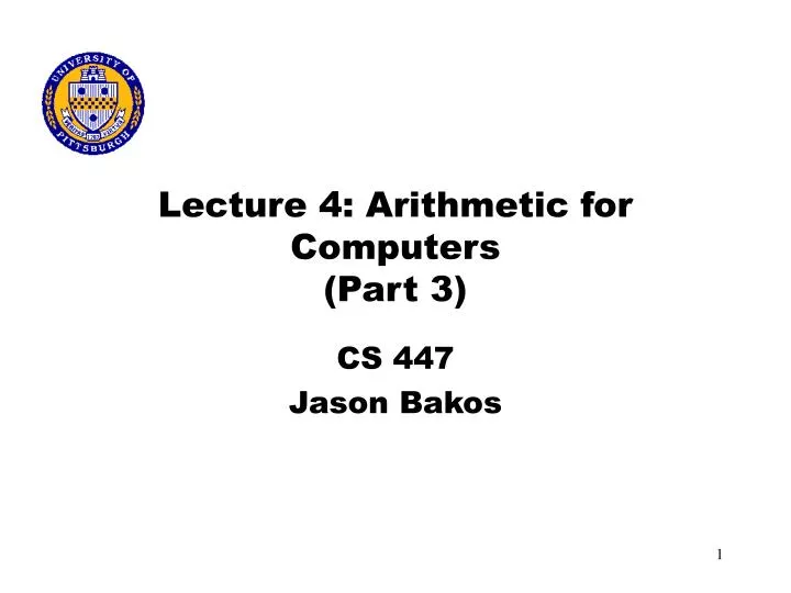 Ppt Lecture 4 Arithmetic For Computers Part 3 Powerpoint