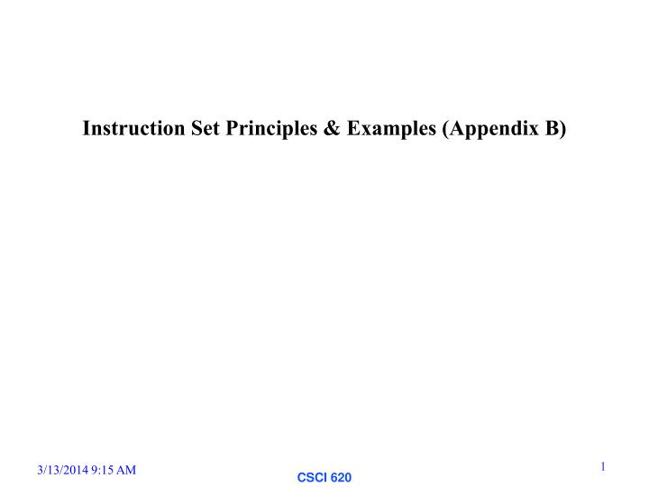 Ppt Instruction Set Principles And Examples Appendix B Powerpoint Presentation Id 468688