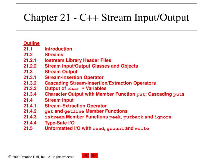 PPT - Chapter 21 - C++ Stream Input/Output PowerPoint Presentation, free download - ID:470328