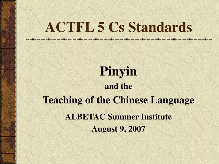 PPT - ACTFL 5 Cs Standards PowerPoint Presentation, free download - ID ...