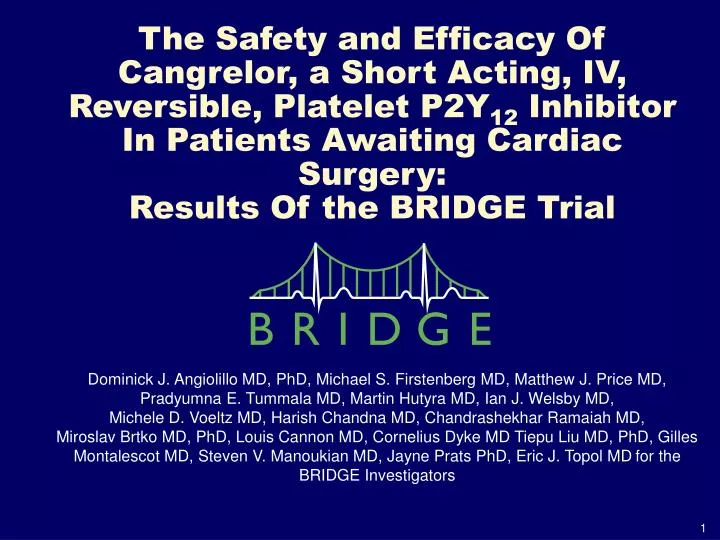 PPT - The Safety and Efficacy Of Cangrelor, a Short Acting, IV ...