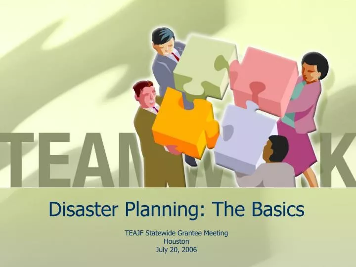 PPT - Disaster Planning: The Basics PowerPoint Presentation, free ...