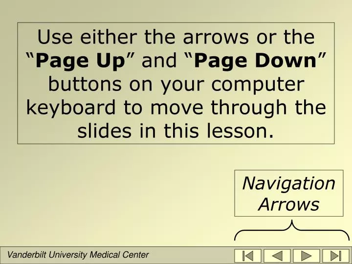 PPT - Use either the arrows or the “ Page Up ” and “ Page Down ...