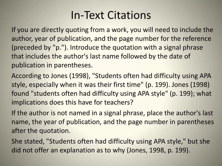 PPT - In-Text Citations PowerPoint Presentation, free download - ID:472720