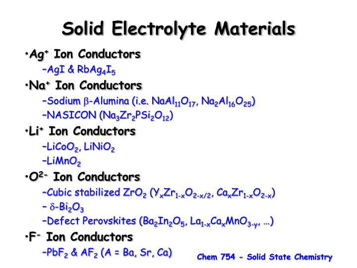 PPT - Ionic Conductivity and Solid Electrolytes I: The Basics ...