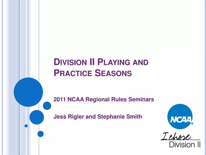 PPT - Division II Playing and Practice Seasons PowerPoint Presentation - ID:475886