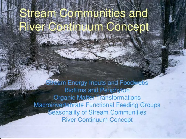 PPT - Stream Communities and River Continuum Concept PowerPoint ...