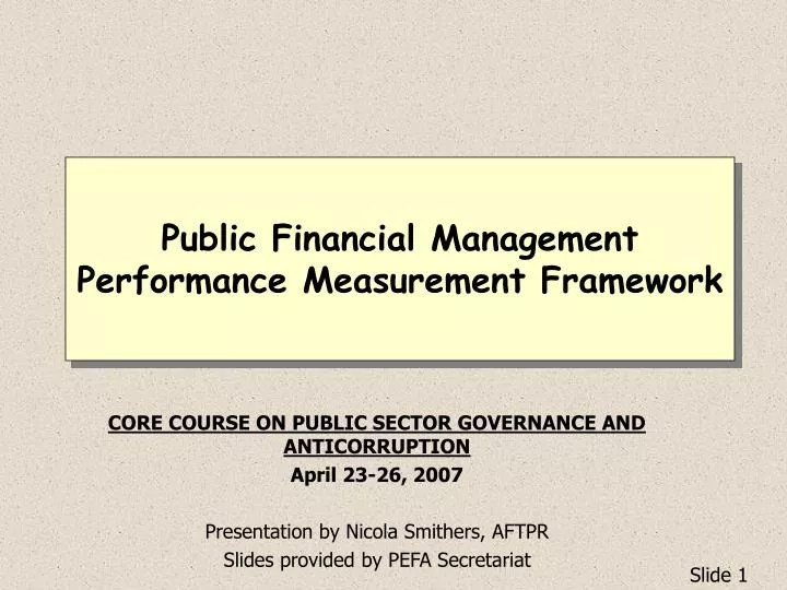 PPT - Public Financial Management Performance Measurement Framework ...