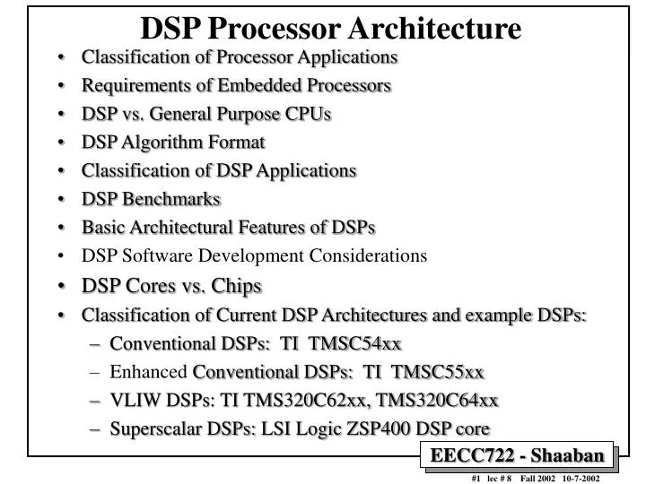 Ppt Dsp Processor Architecture Powerpoint Presentation Free Download Id 477325