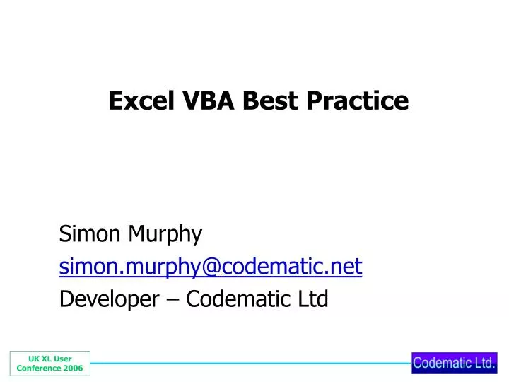 PPT - Excel VBA Best Practice PowerPoint Presentation, free download - ID:477892