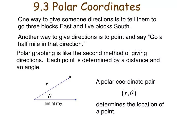 PPT - One way to give someone directions is to tell them to go three ...