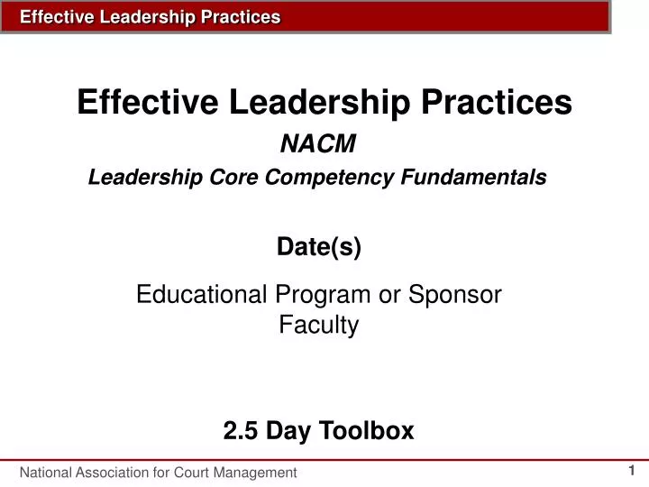 PPT - Effective Leadership Practices PowerPoint Presentation, free ...