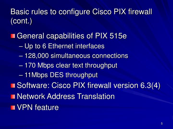PPT - CISCO PIX FIREWALL Configuration for DCSL PowerPoint Presentation ...