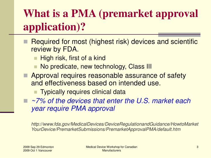 PPT - What is the Format & Content for a Premarket Approval (PMA ...