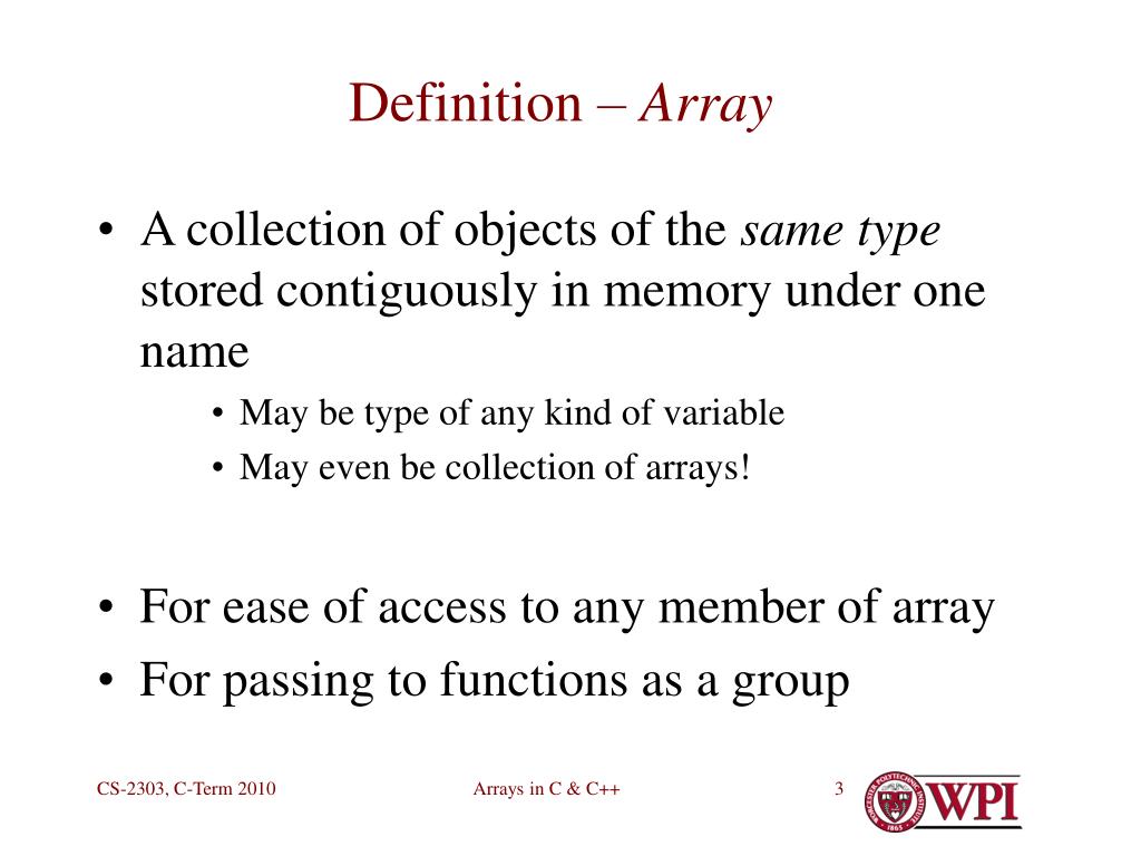 Ppt Arrays In C And C Including A Brief Introduction To Pointers Powerpoint Presentation