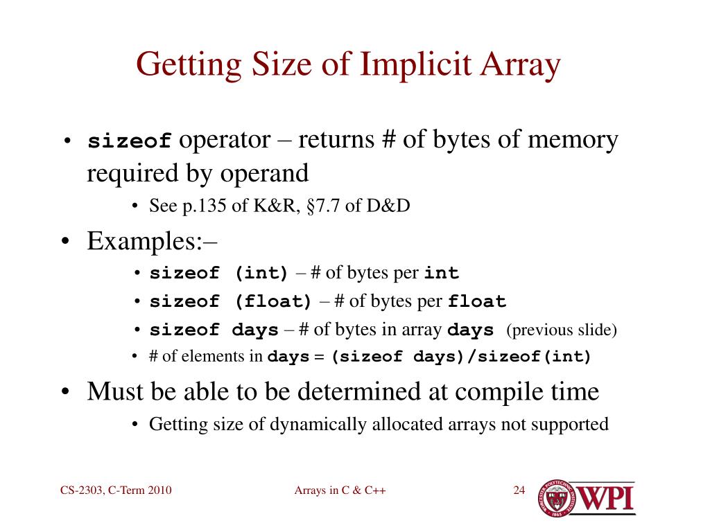 Ppt Arrays In C And C Including A Brief Introduction To Pointers Powerpoint Presentation