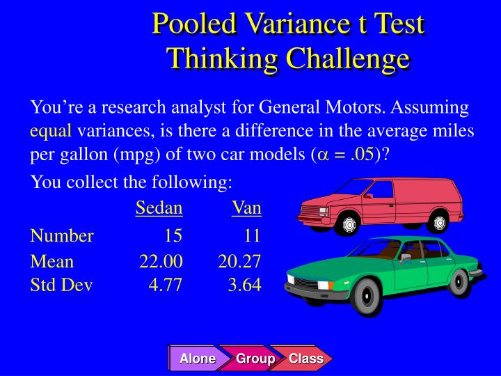 PPT - Pooled Variance t Test PowerPoint Presentation - ID:479878
