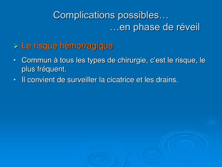PPT - Soins infirmiers en post opératoire immédiat PowerPoint ...