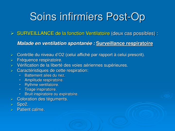 PPT - Soins infirmiers en post opératoire immédiat PowerPoint ...