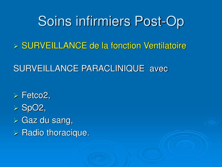 PPT - Soins infirmiers en post opératoire immédiat PowerPoint ...