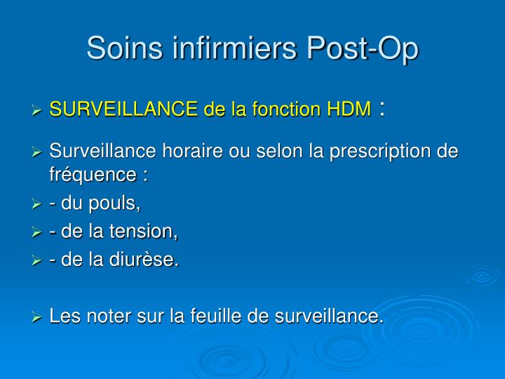 PPT - Soins infirmiers en post opératoire immédiat PowerPoint ...