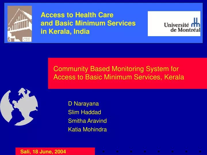 PPT - Community Based Monitoring System for Access to Basic Minimum ...