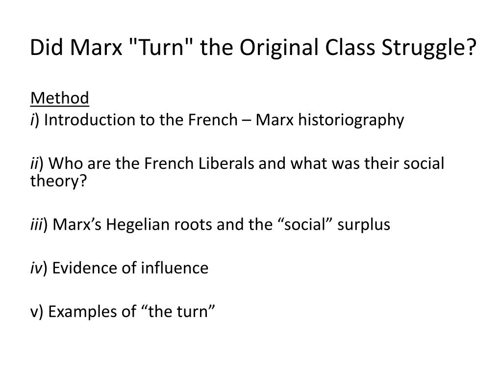 PPT - Did Marx "Turn" the Original Class Struggle? Prepared for the EEA ...