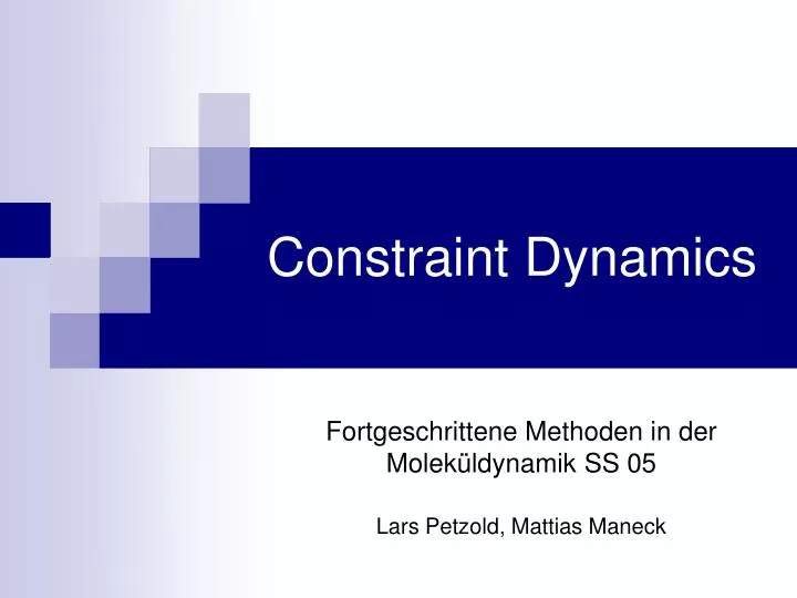 PPT - Constraint Dynamics PowerPoint Presentation, free download - ID ...