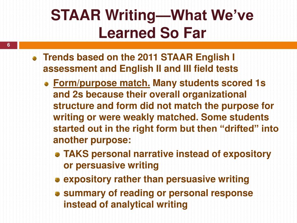 PPT - STATE OF TEXAS ASSESSMENTS OF ACADEMIC READINESS (STAAR) English ...