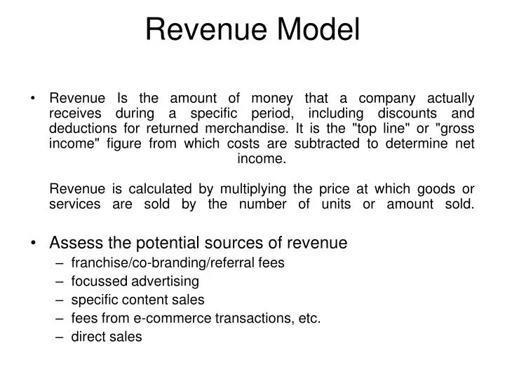 PPT - Revenue Model PowerPoint Presentation, free download - ID:483300
