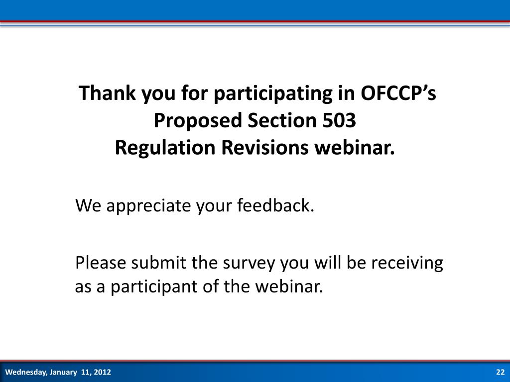 PPT - OFCCP Proposed Section 503 Regulations Webinar PowerPoint ... PPT - OFCCP Proposed Section 503 Regulations Webinar PowerPoint ...