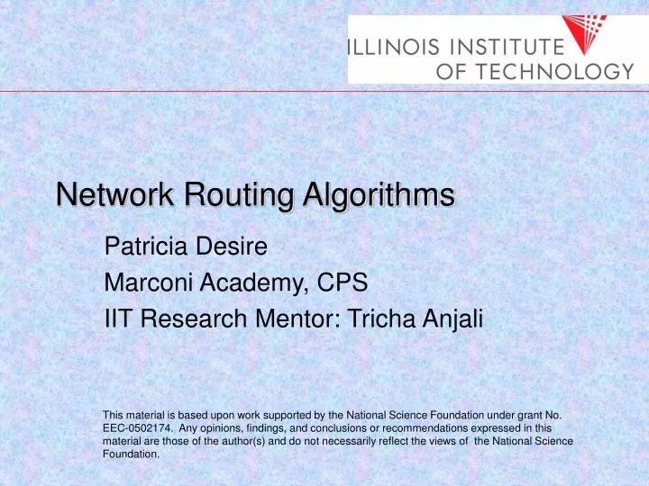 Ppt Network Routing Algorithms Powerpoint Presentation Free Download