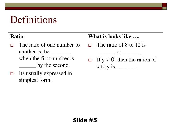 PPT - 7.1 Ratio and Proportion PowerPoint Presentation - ID:484273