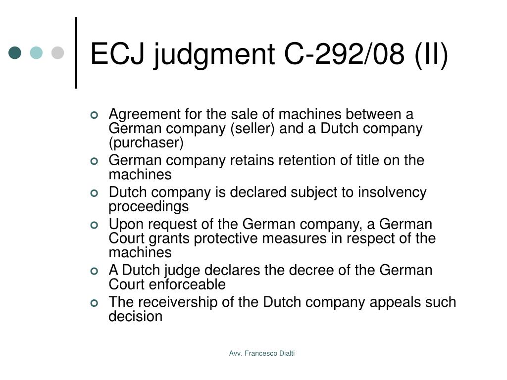 PPT - Bankruptcy of the purchaser and enforceability of retention of ...