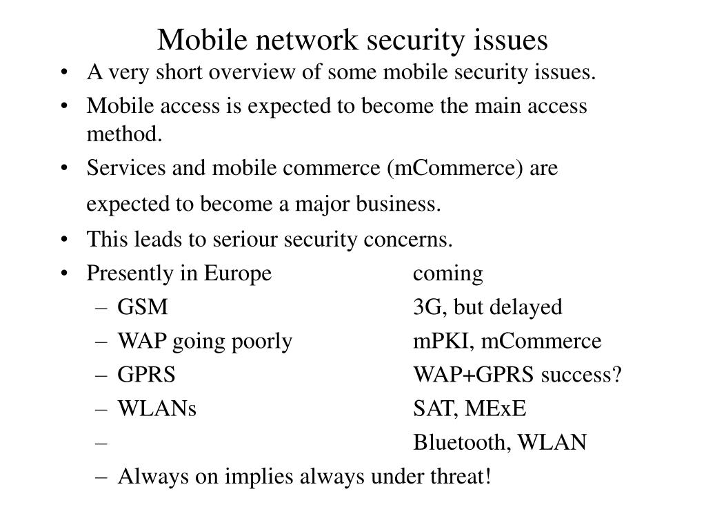 PPT - Mobile network security issues PowerPoint Presentation, free ... PPT - Mobile network security issues PowerPoint Presentation, free ...