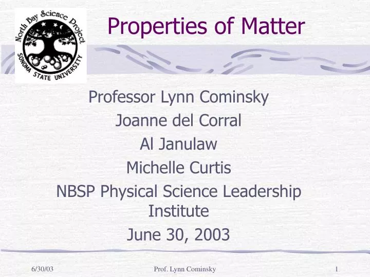 PPT - Properties of Matter PowerPoint Presentation, free download - ID ...