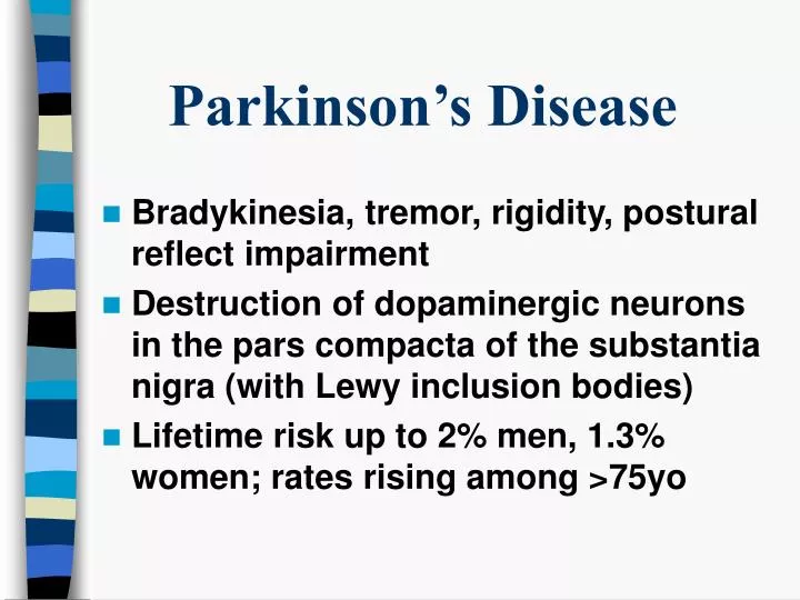 PPT - Parkinson’s Disease PowerPoint Presentation, free download - ID ...