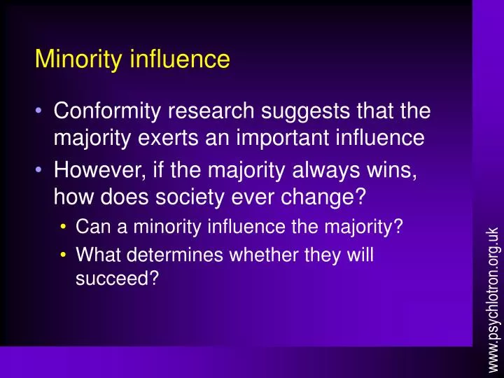 PPT - Minority influence PowerPoint Presentation, free download - ID:488526