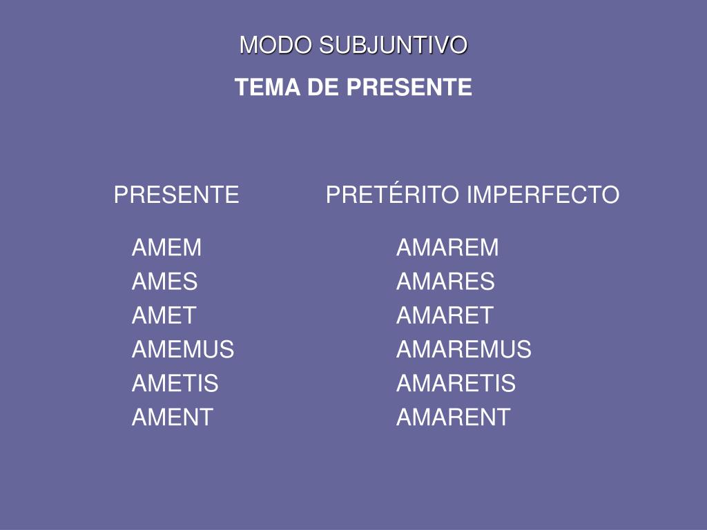 PPT - PRIMERA CONJUGACIÓN MODO INDICATIVO TEMA DE PRESENTE PowerPoint ...