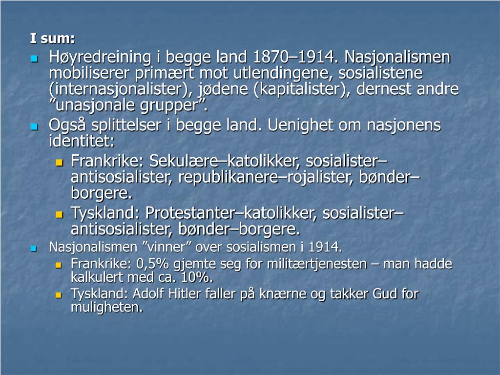 Ppt Tysk Og Fransk Nasjonalisme 1789 1945 Powerpoint Presentation