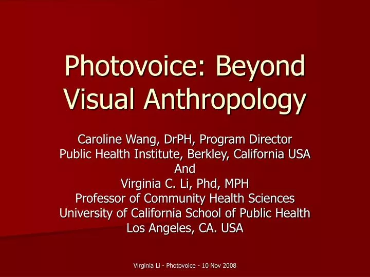 PPT - Photovoice: Beyond Visual Anthropology PowerPoint Presentation ...