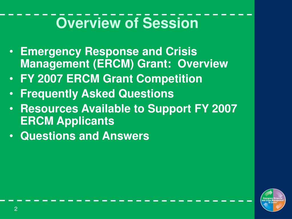 PPT - Emergency Response and Crisis Management Grant Program February ...