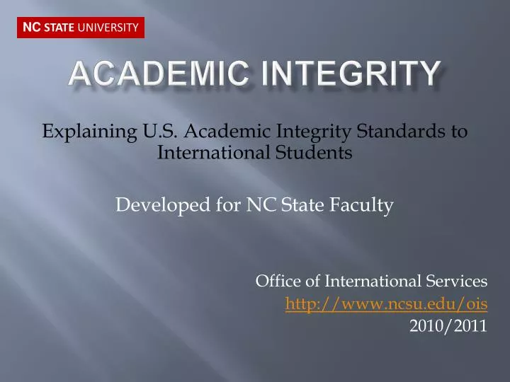PPT - Academic integrity PowerPoint Presentation, free download - ID:489807