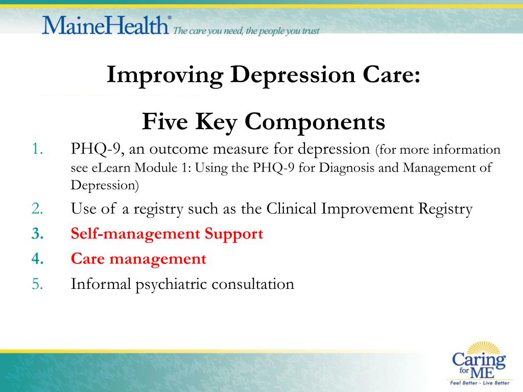 PPT - Self-Management & Care Management in the Treatment of Depression ...