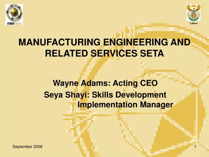 PPT - MANUFACTURING ENGINEERING AND RELATED SERVICES SETA PowerPoint ...