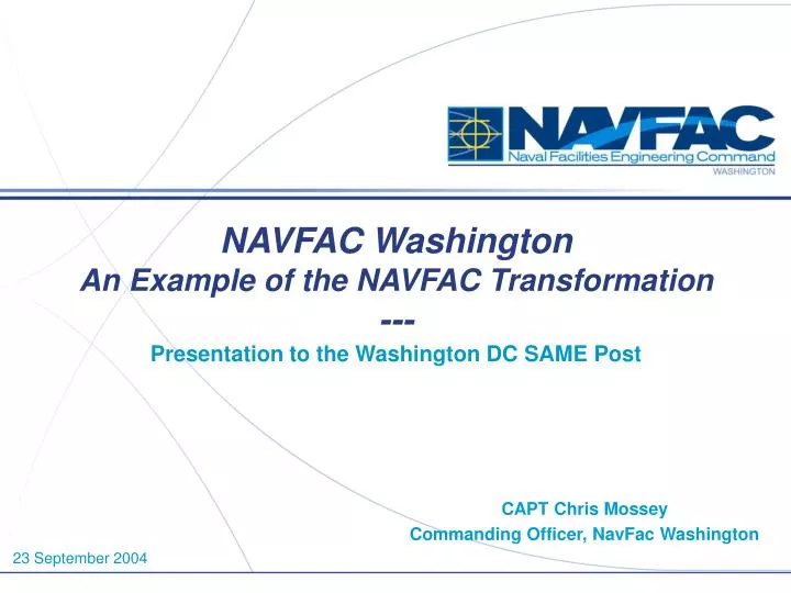 PPT - NAVFAC Washington An Example of the NAVFAC Transformation ...
