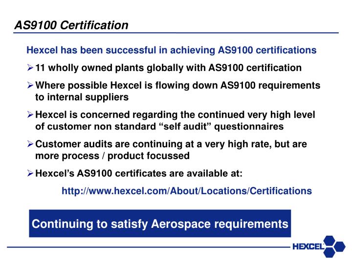 PPT - Hexcel’s Quality Systems = World Class Quality Composite ...